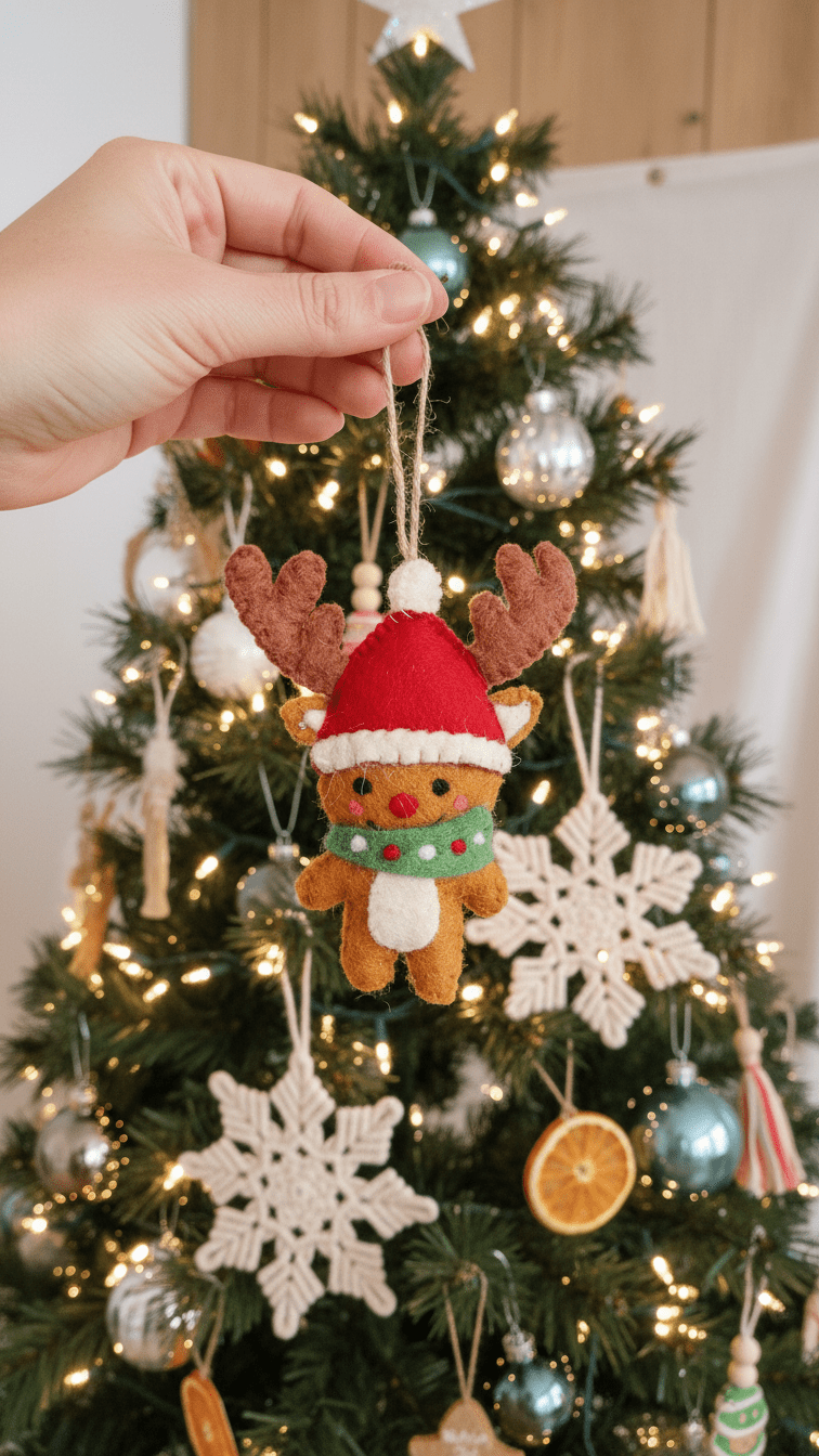 Robby the Reindeer Christmas Ornament - Handmade Felt | Kari by Kriti